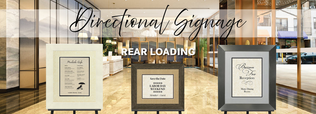 Directional Signage Back Loading Frames - Hospitality Frames