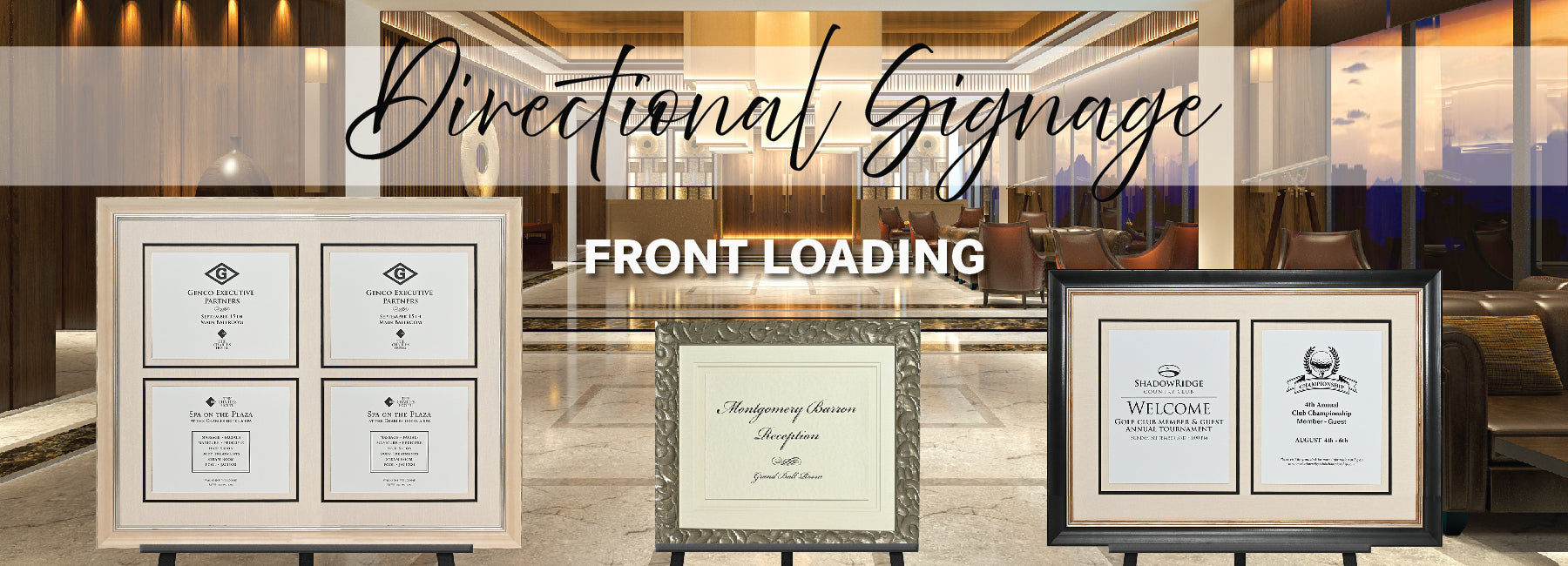 Directional Signage Front Loading Frames - Hospitality Frames